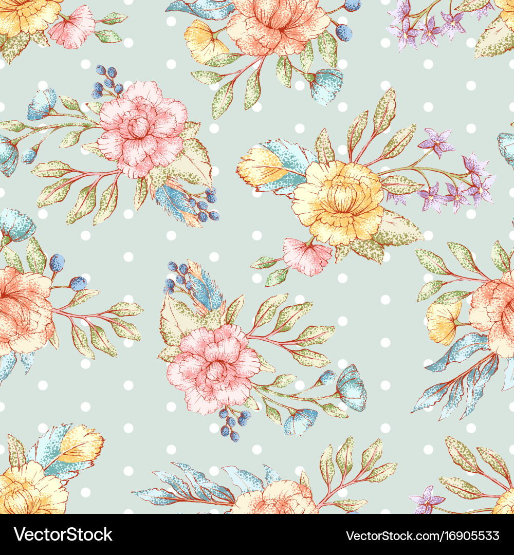 Pastel Floral Seamless Pattern Royalty Free Vector Image