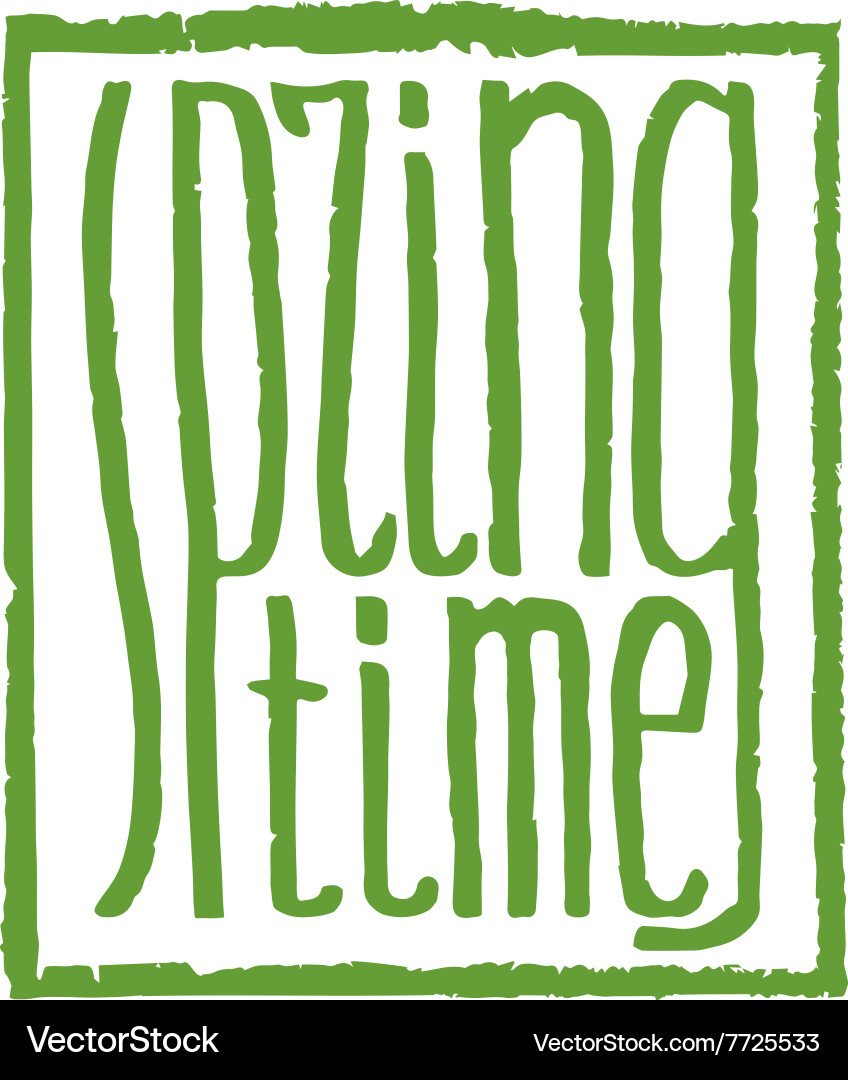 Spring time lettering Royalty Free Vector Image