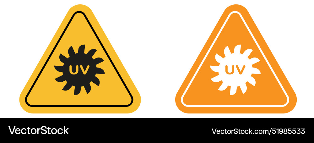 Uv light hazard sign prevent eye damage Royalty Free Vector