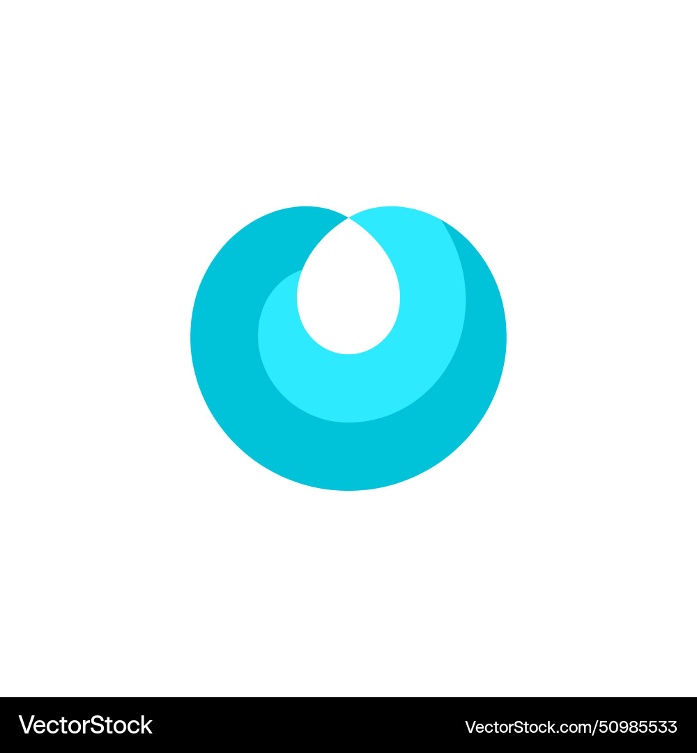 Wave water drop icon logo Royalty Free Vector Image