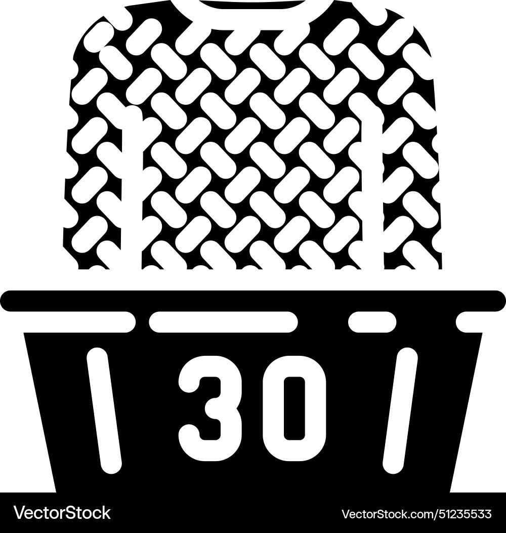 Wool cleaning glyph icon Royalty Free Vector Image