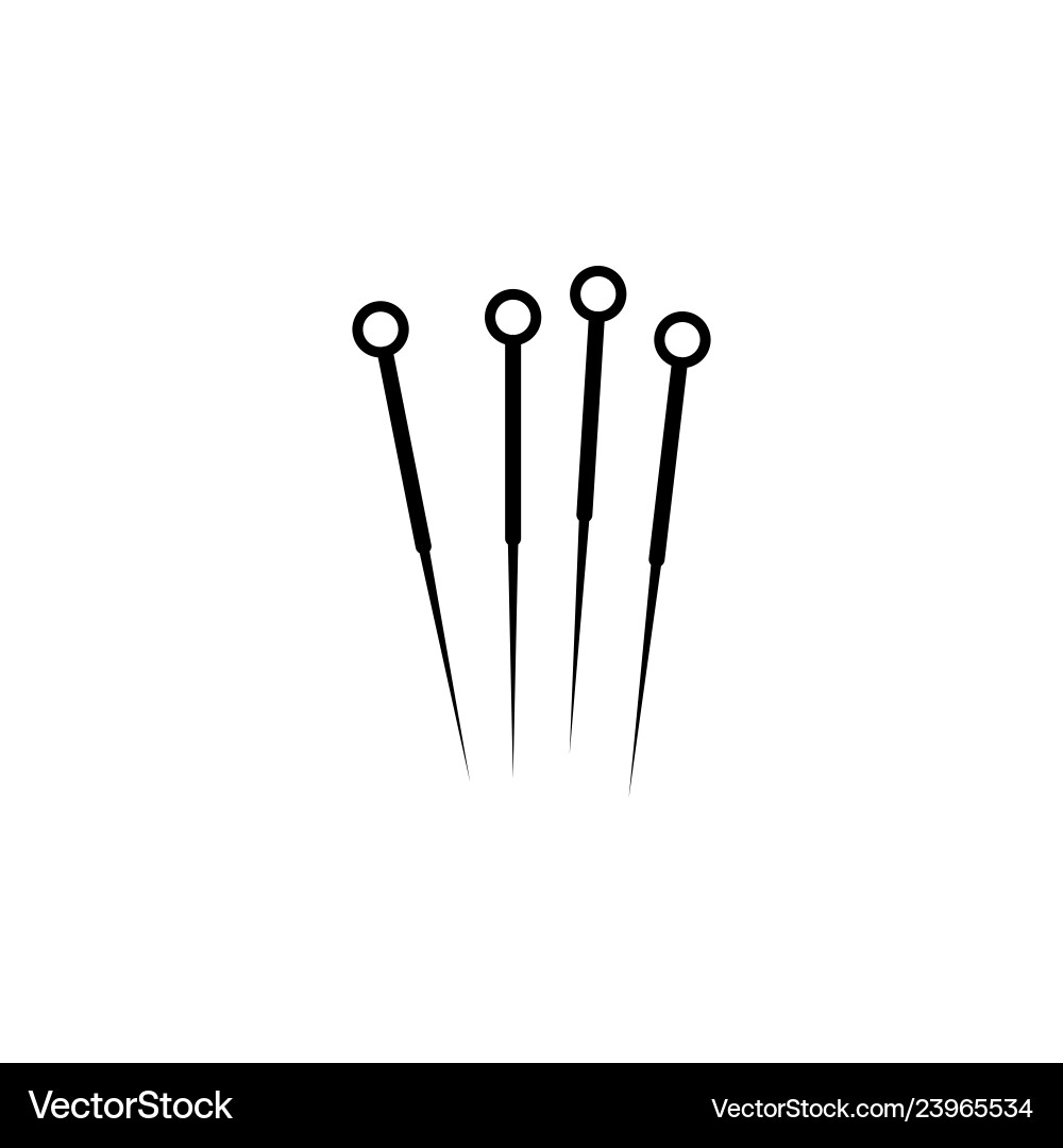 Acupuncture needles outline icon signs Royalty Free Vector