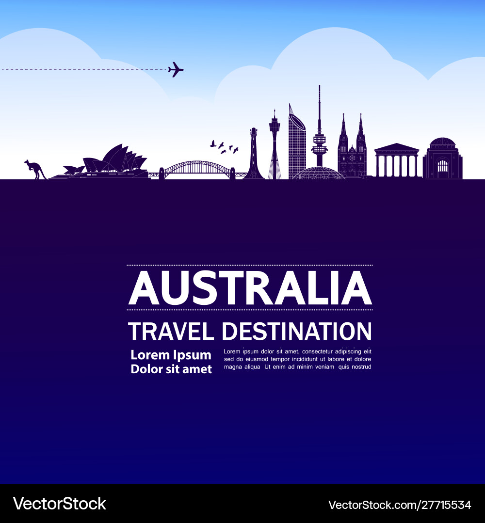 Australia travel destination Royalty Free Vector Image