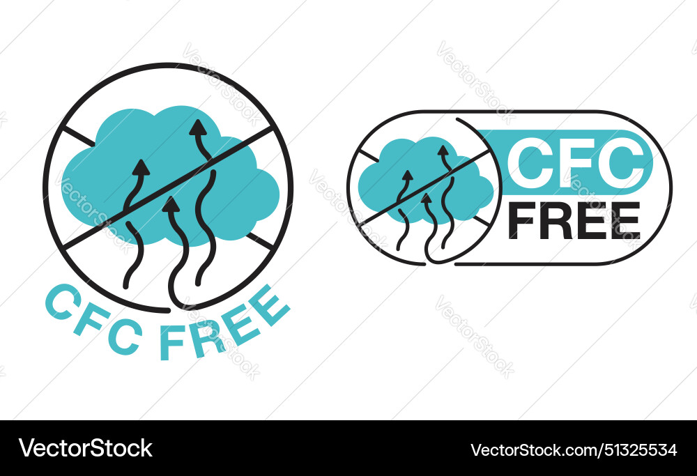 Cfc free sign - freon aerosol inhaler component Vector Image