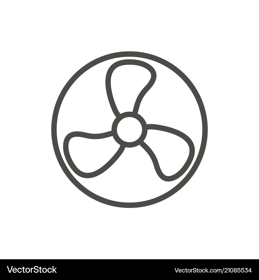 Fan icon line fresh air symbol Royalty Free Vector Image