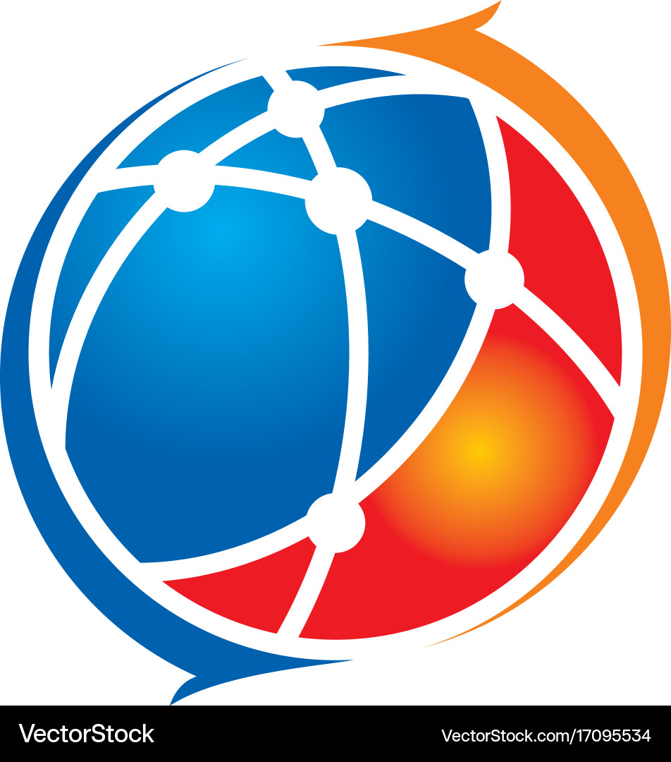 Globe sphere technology science arrow logo Vector Image