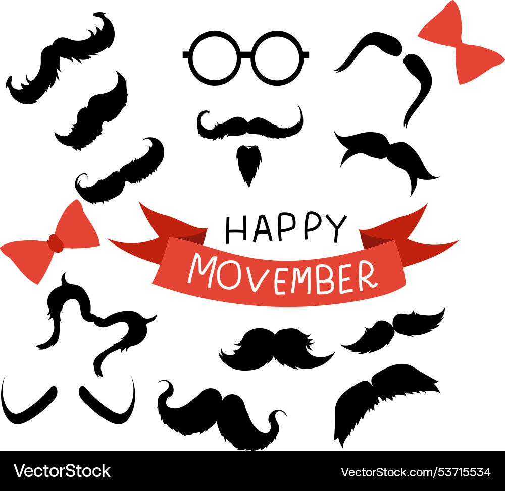 Happy movember Royalty Free Vector Image - VectorStock