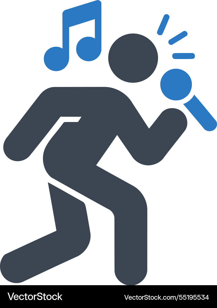 Karaoke singing icon Royalty Free Vector Image