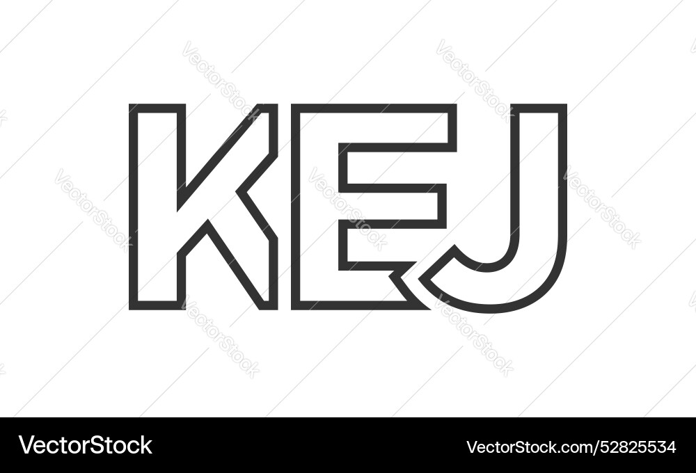 Kej logo design template with strong and modern Vector Image
