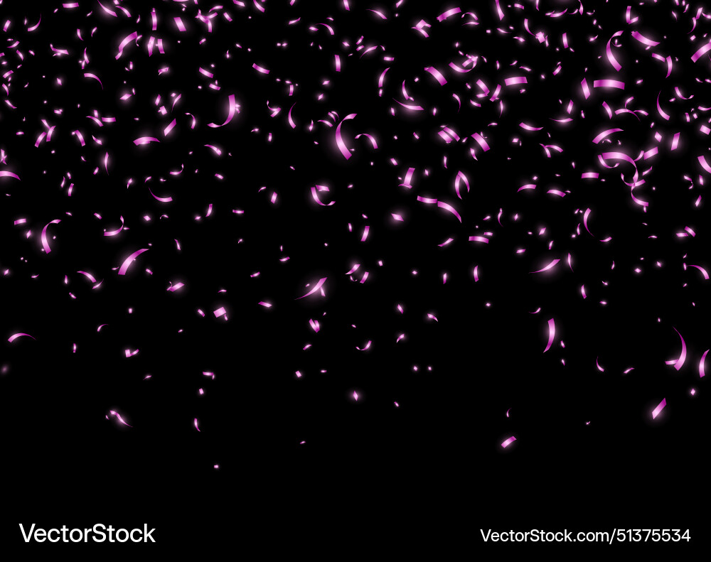 Pink confetti falling paper ribbons isolated Vector Image