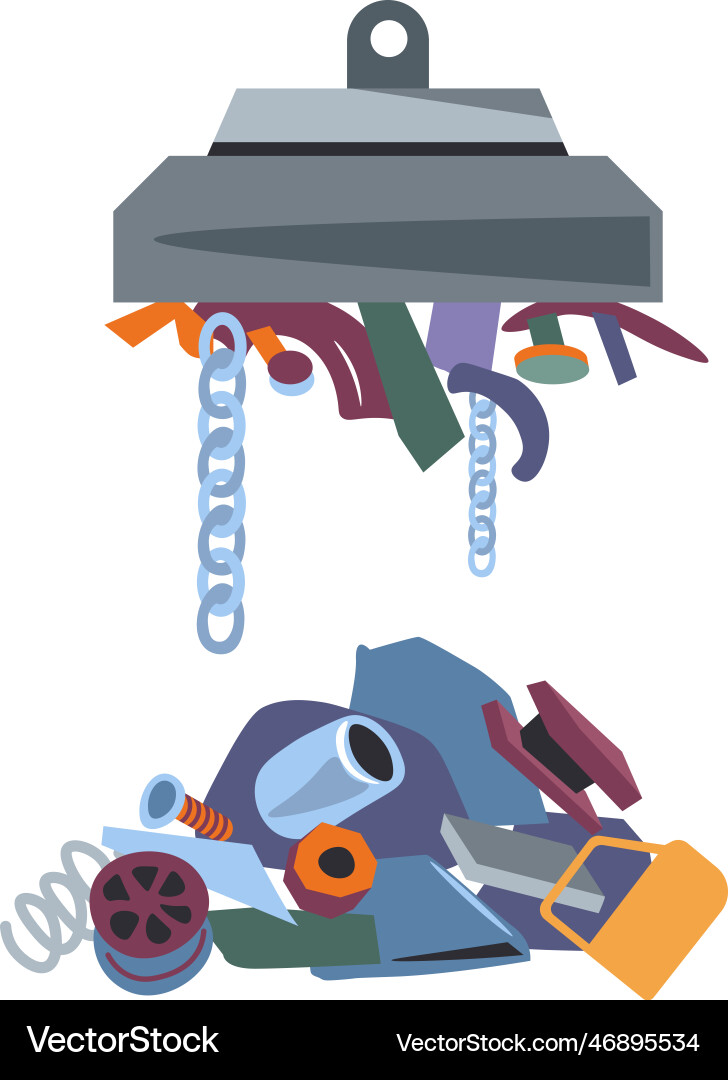 Recycling garbage magnet machine for metal Vector Image