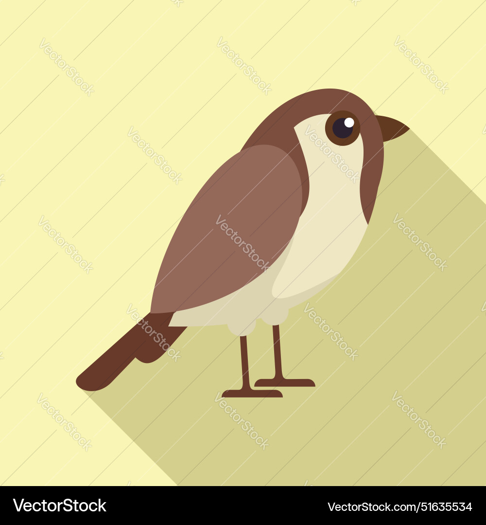 Small brown and beige bird standing wildlife Vector Image