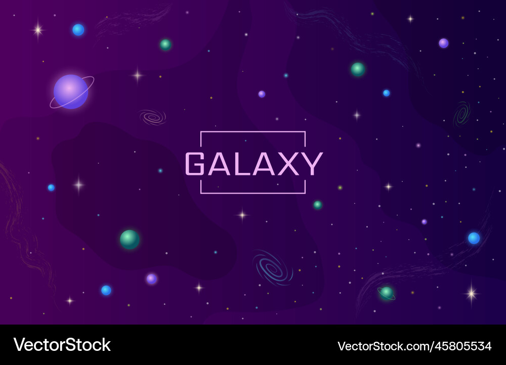 Space universe stars and planets in galaxy Vector Image