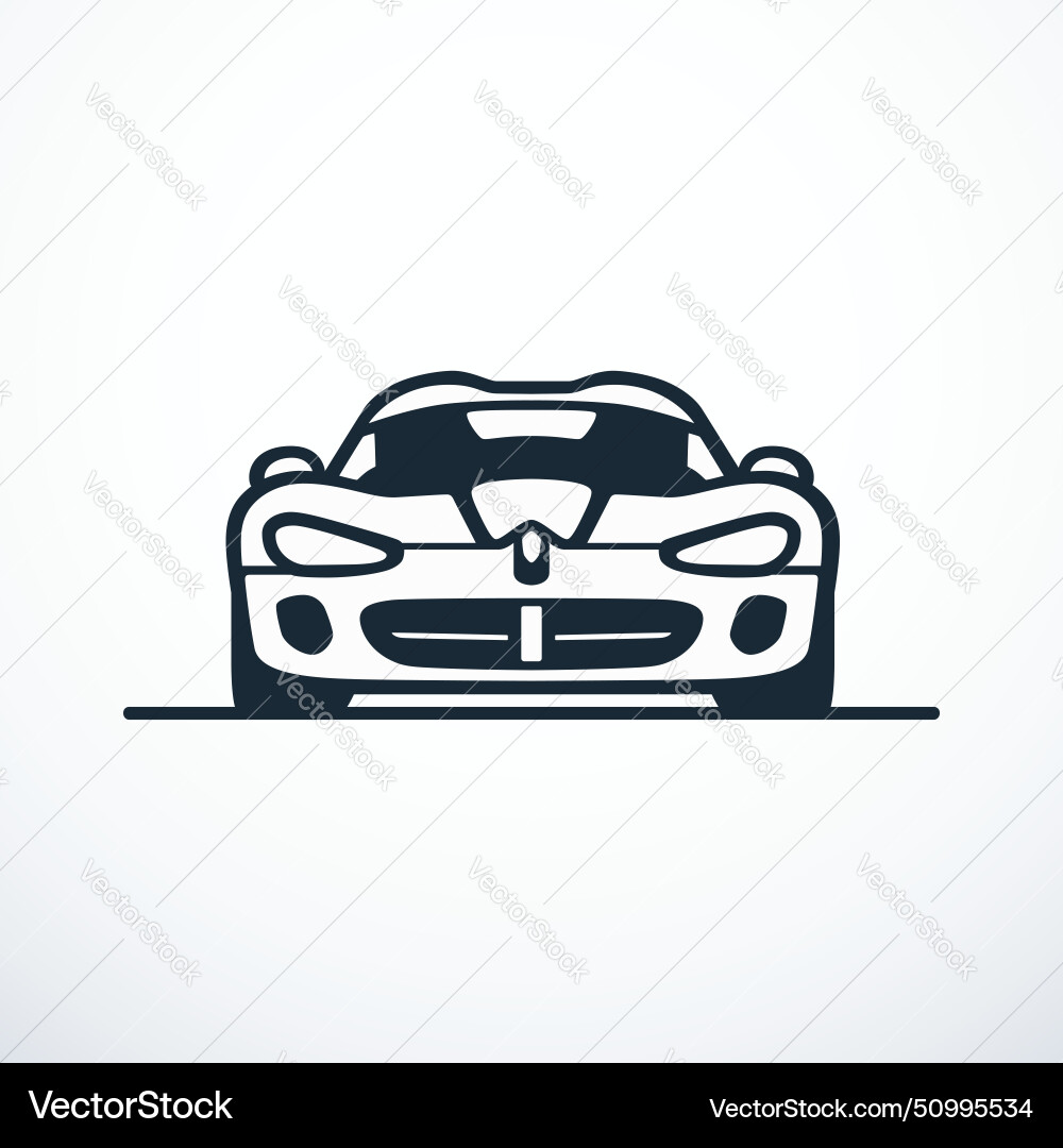 Sport car icon front view Royalty Free Vector Image