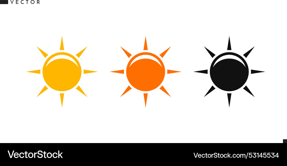 Sun icon collection Royalty Free Vector Image - VectorStock