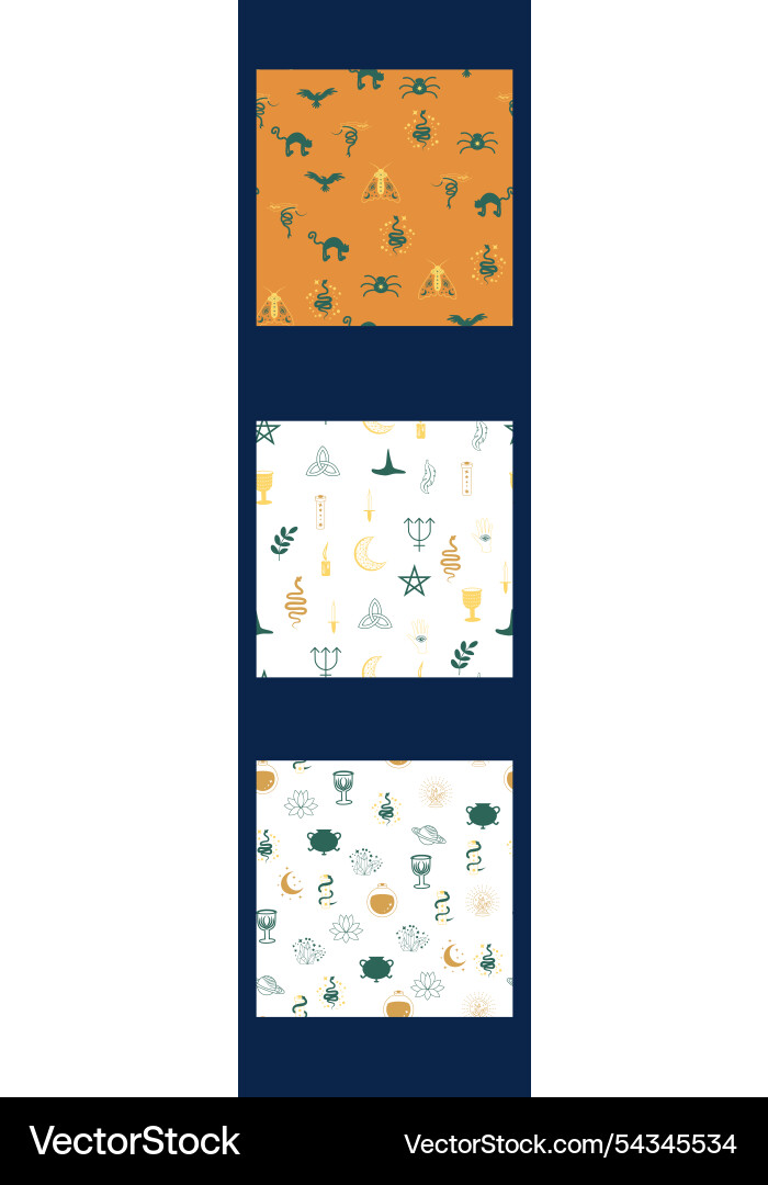 Vertical border set magic and heavens seamless Vector Image