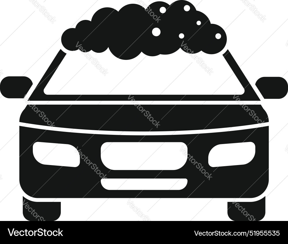 Car covered in soap suds getting washed Royalty Free Vector