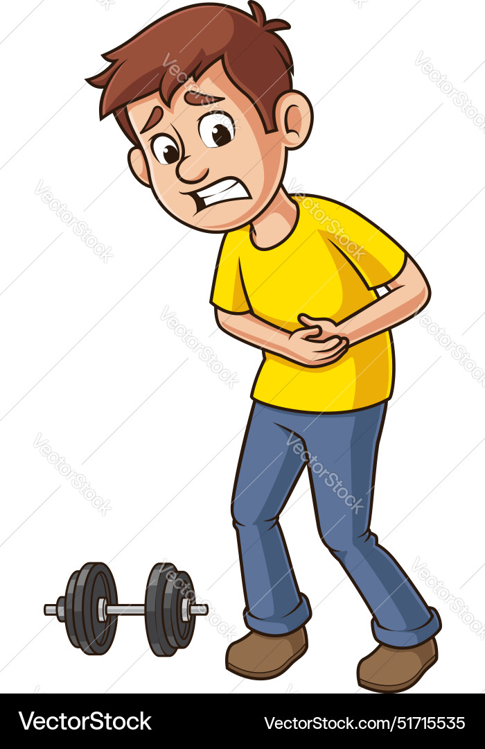 Caucasian hernia pain cartoon Royalty Free Vector Image