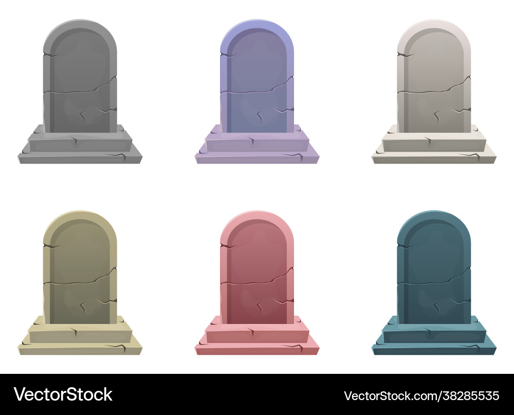 Grave stone design isolated on white background Vector Image