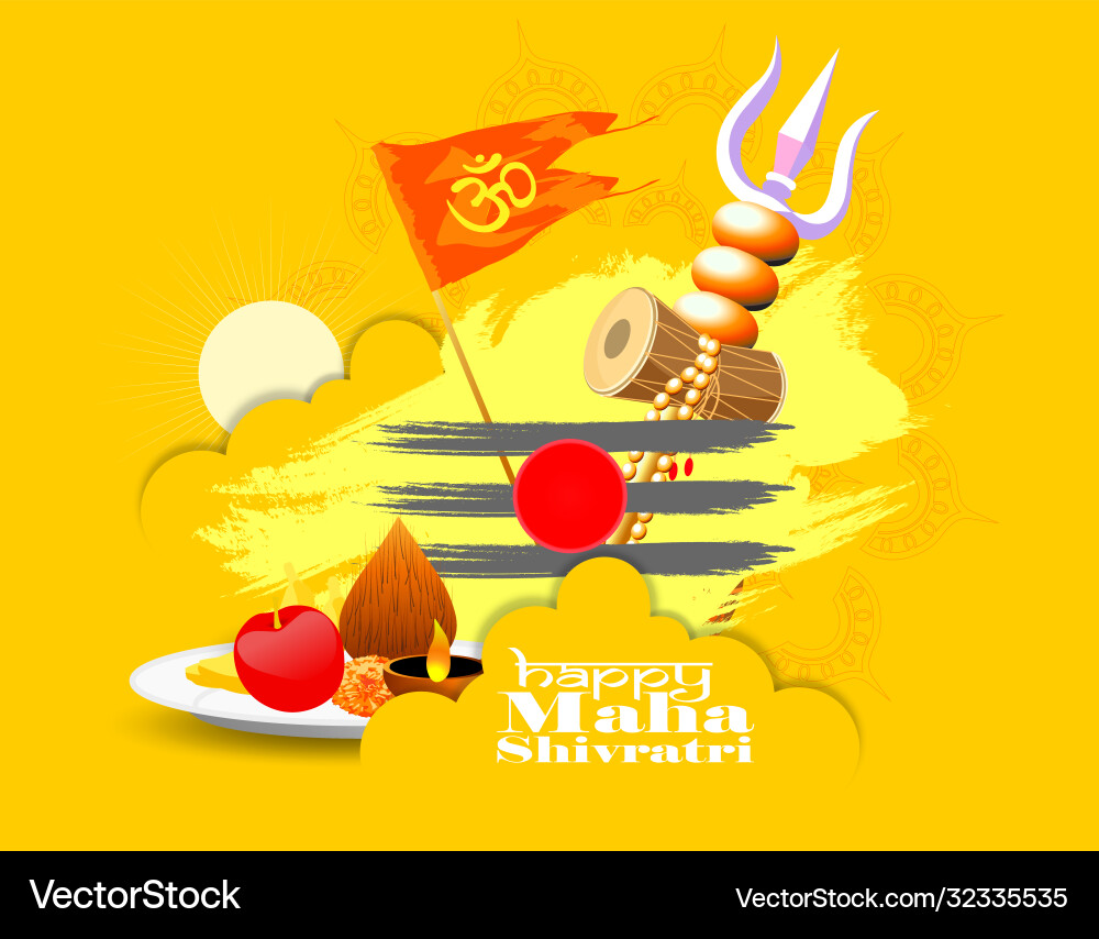 Greeting card for maha shivratri Royalty Free Vector Image