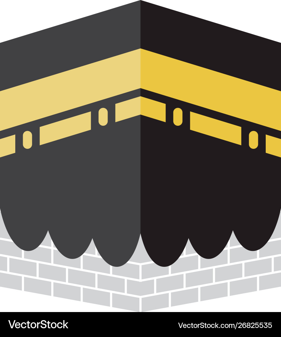 Kabah islamic graphic design template isolated Vector Image