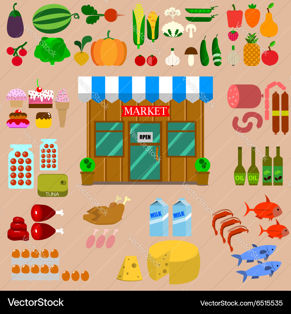 Market Royalty Free Vector Image - VectorStock