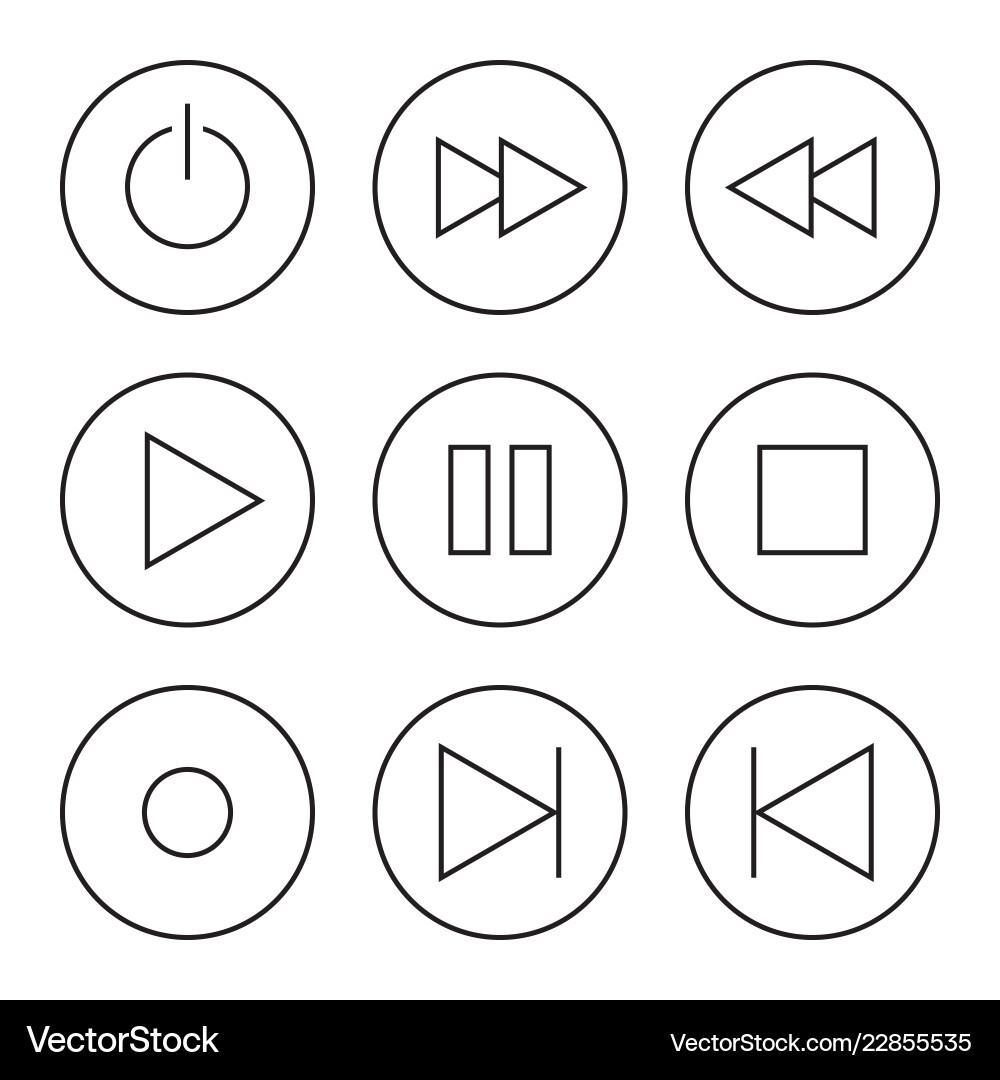Media Control Icons Royalty Free Vector Image - VectorStock