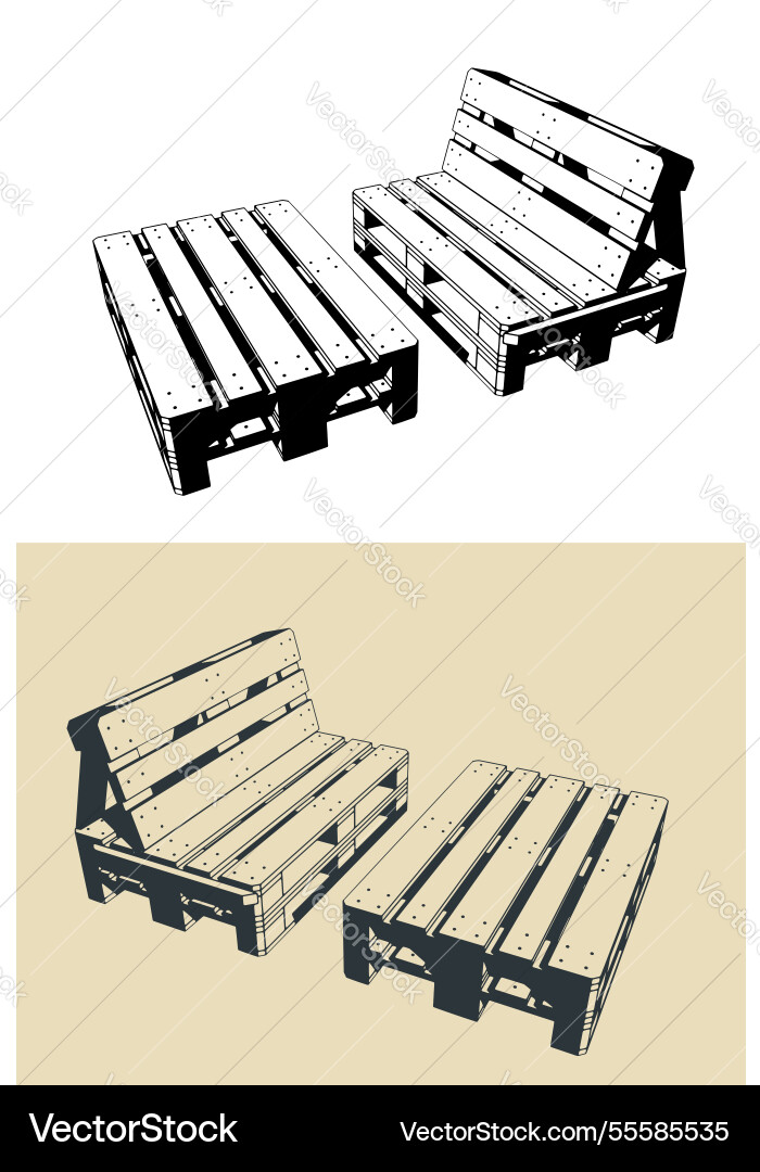 Pallet furniture Royalty Free Vector Image - VectorStock