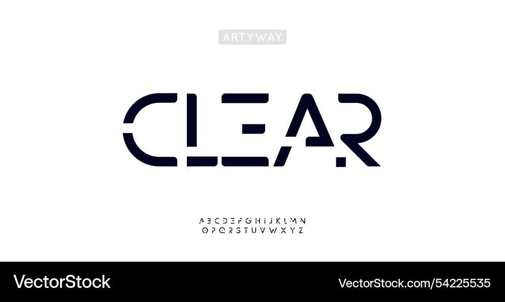 Robotic squared alphabet cropped modular letters Vector Image