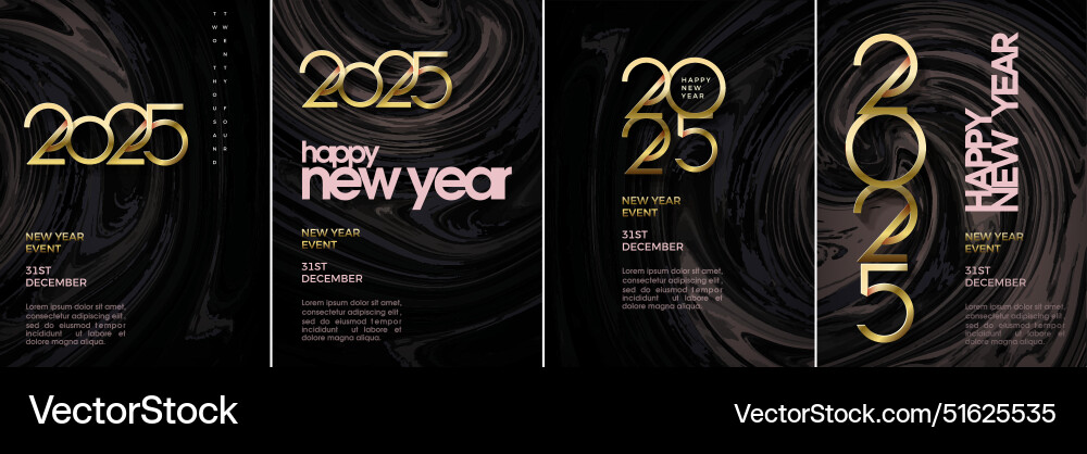 Set of 2025 background covers design for Vector Image