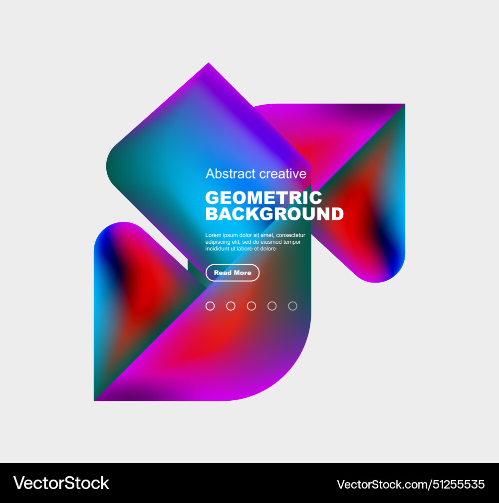 Square and triangle design with fluid gradients Vector Image
