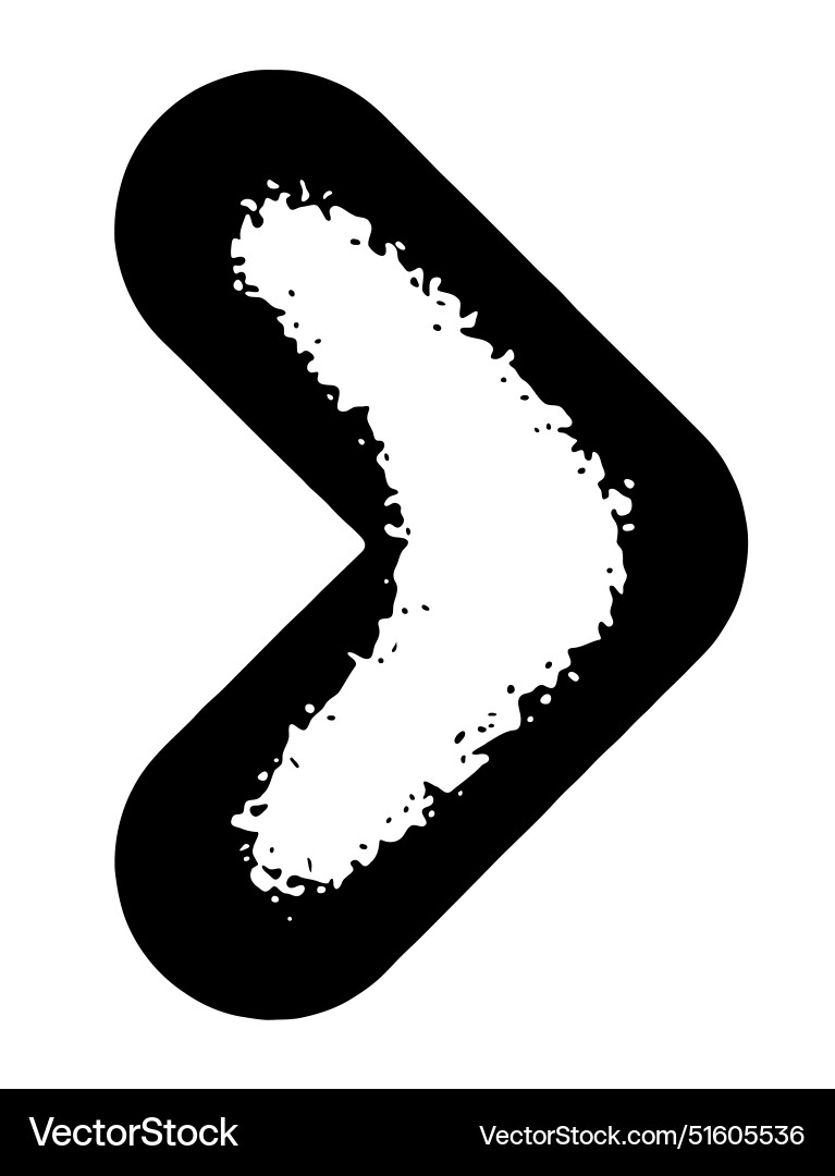 Black textured rightward chevron arrow Royalty Free Vector