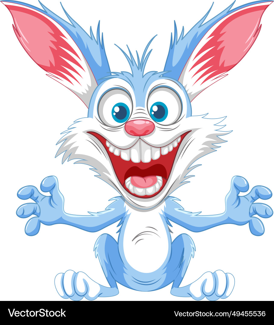 Crazy rabbit cartoon freaks out Royalty Free Vector Image