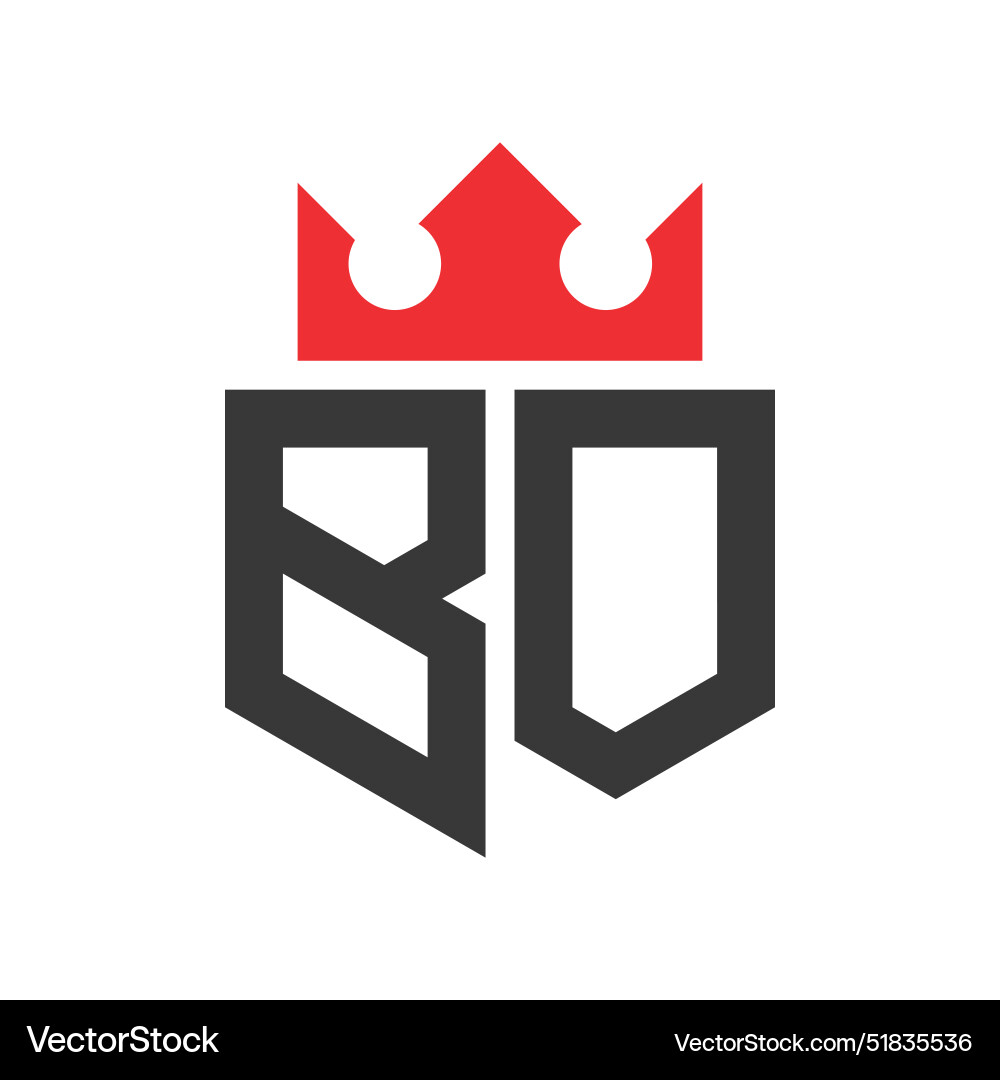 Letter bo crown logo Royalty Free Vector Image