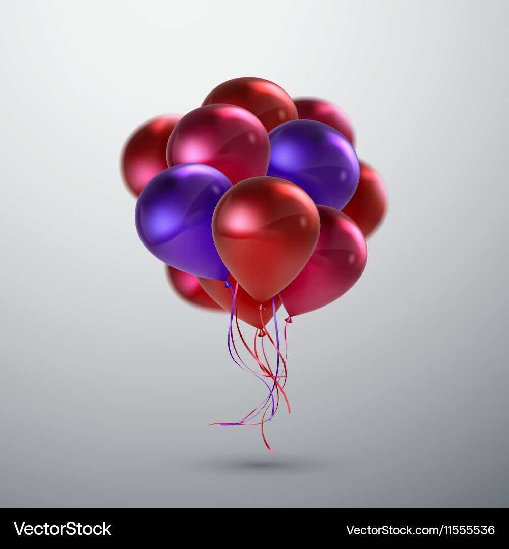 Realistic glossy balloons Royalty Free Vector Image