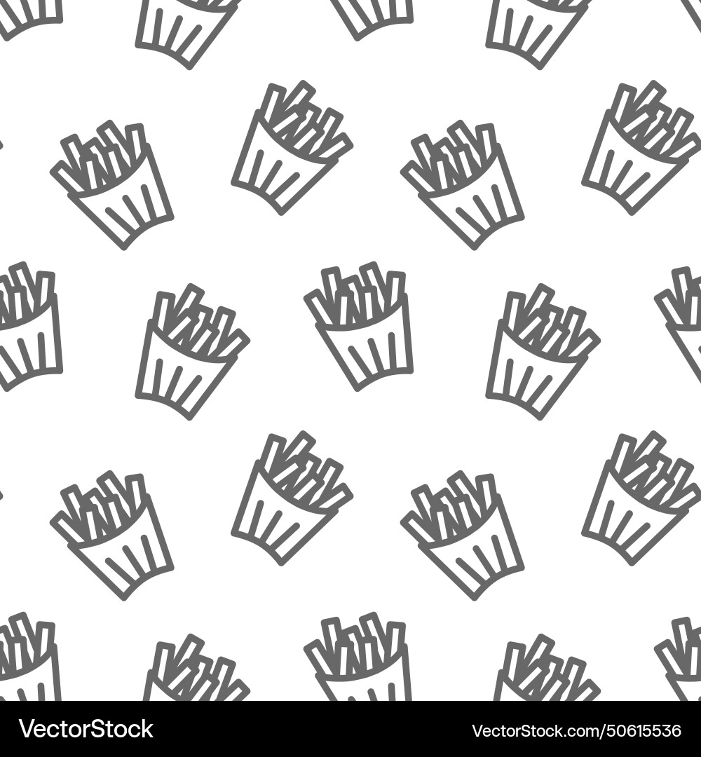Seamless pattern fast food french fries Royalty Free Vector