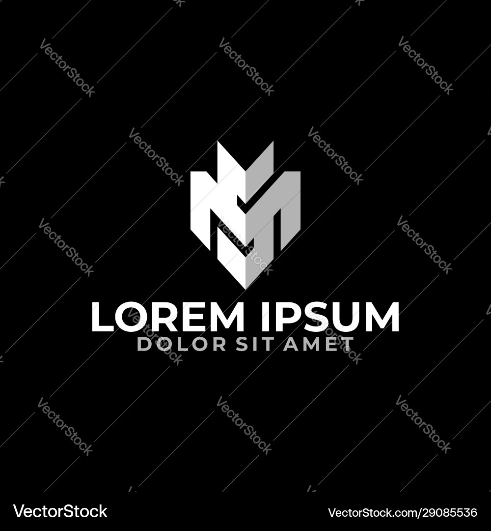 Sporty MS/SM Monogram Logo Royalty Free Vector Image