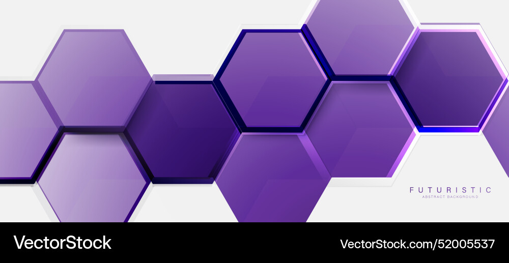 Abstract purple hexagon shapes pattern background Vector Image