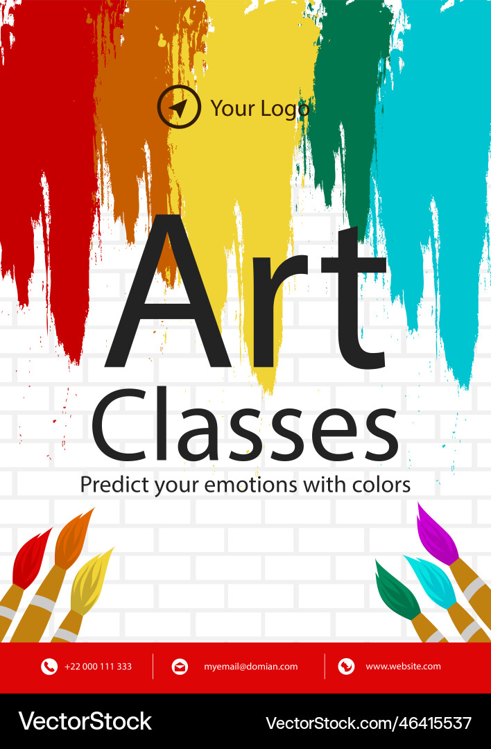 Art classes predict your emotions flyer design Vector Image