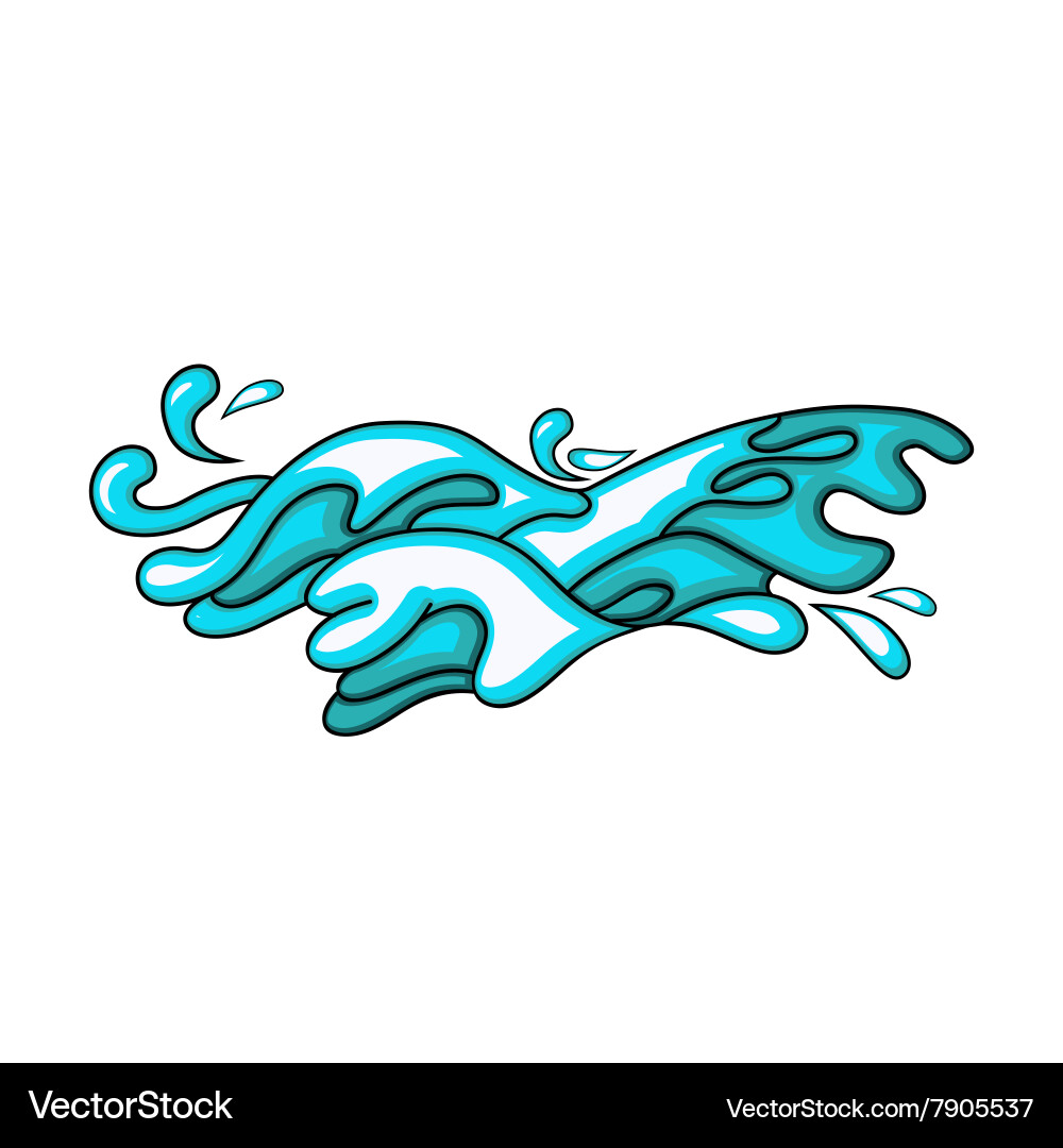 Blue Water Wave Art Royalty Free Vector Image - VectorStock