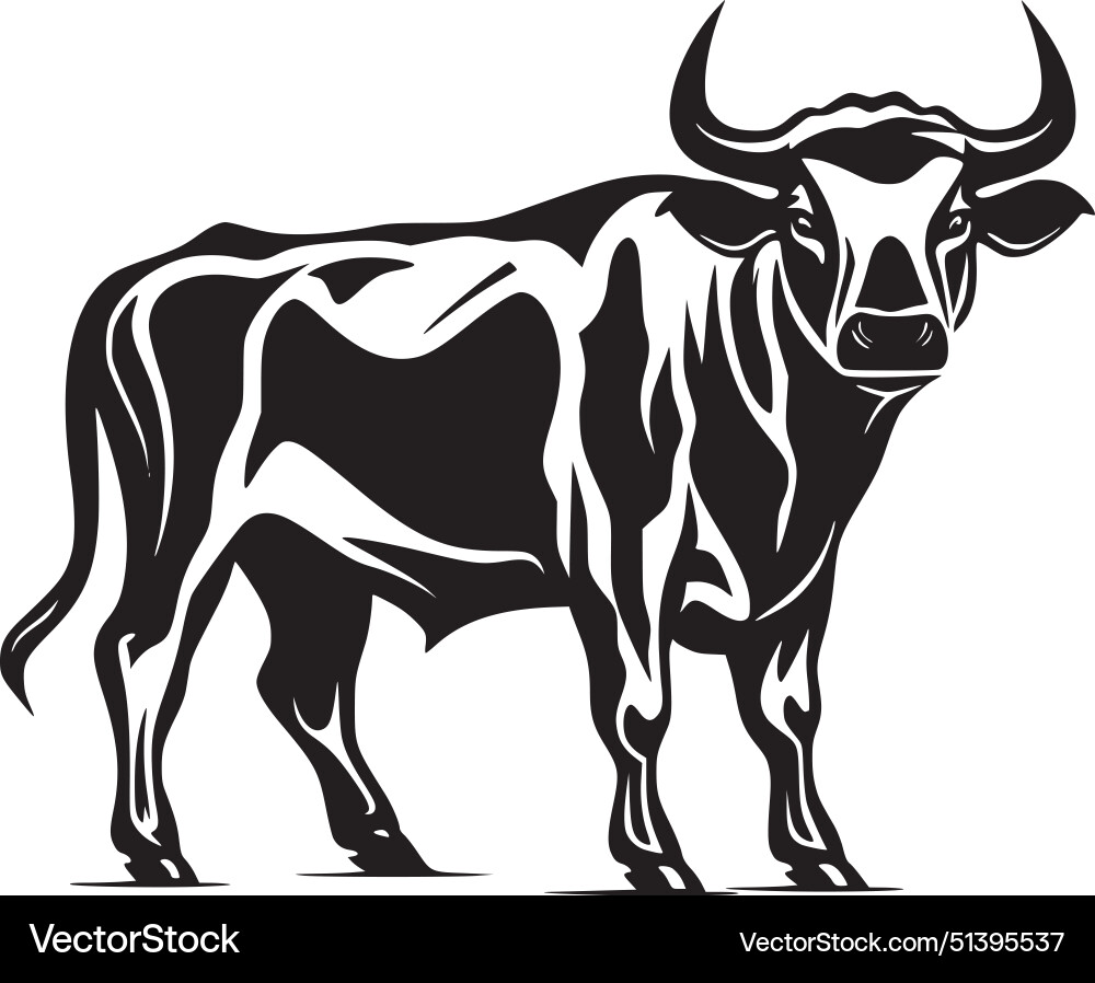 Bull - minimalist and simple silhouette Royalty Free Vector