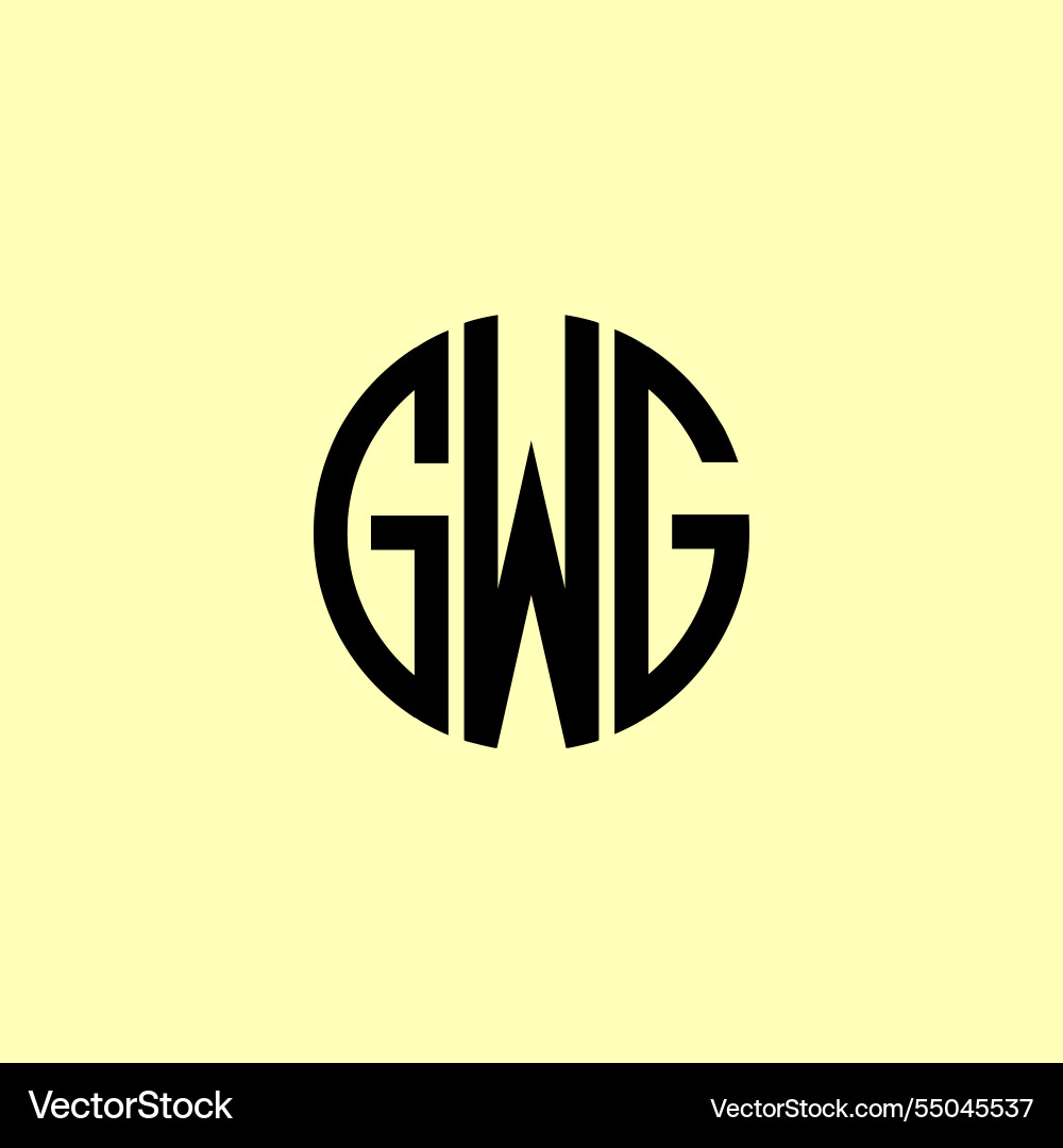 Creative rounded initial letters gwg logo Vector Image