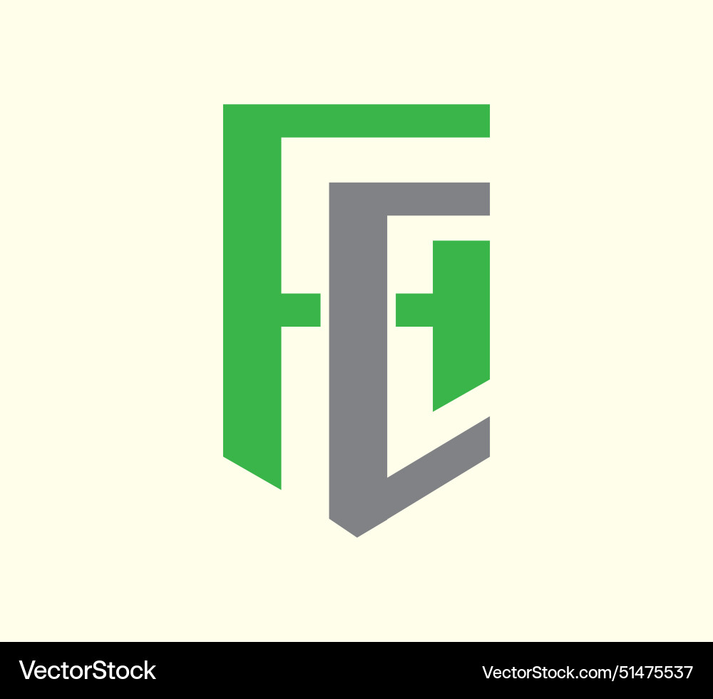 Fhe letter logo design Royalty Free Vector Image