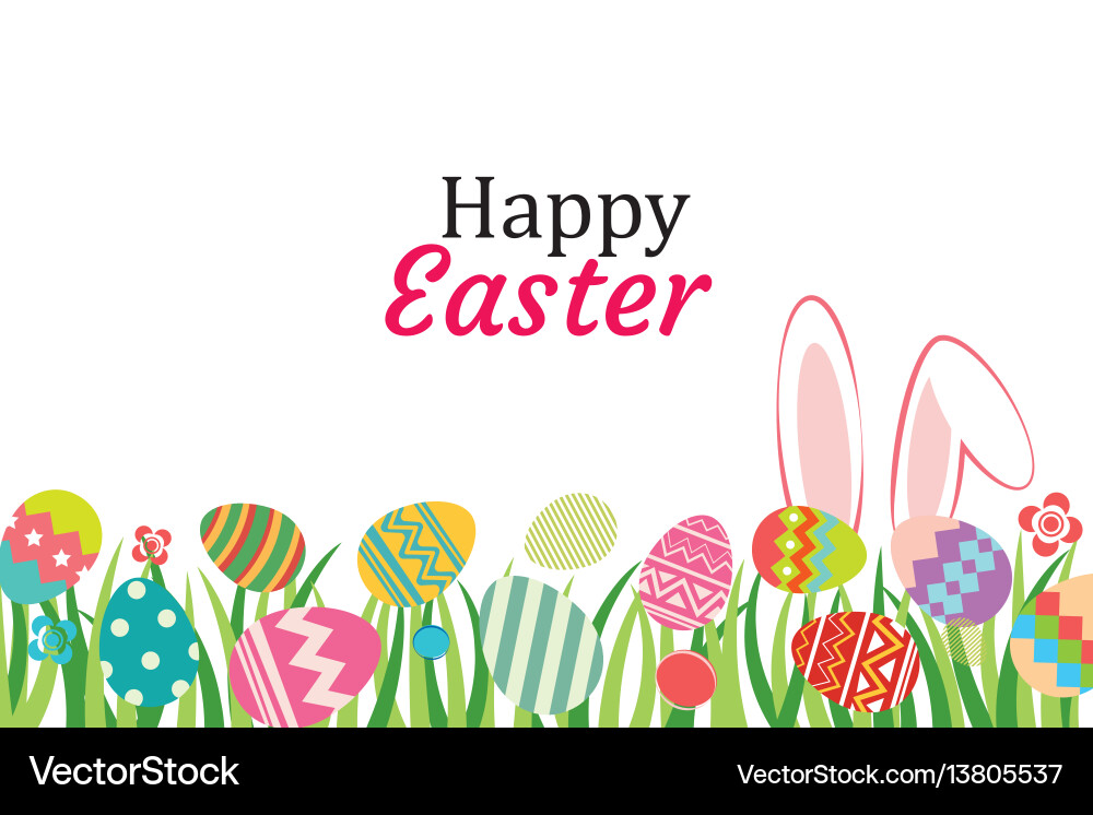 Happy easter egg background template Royalty Free Vector