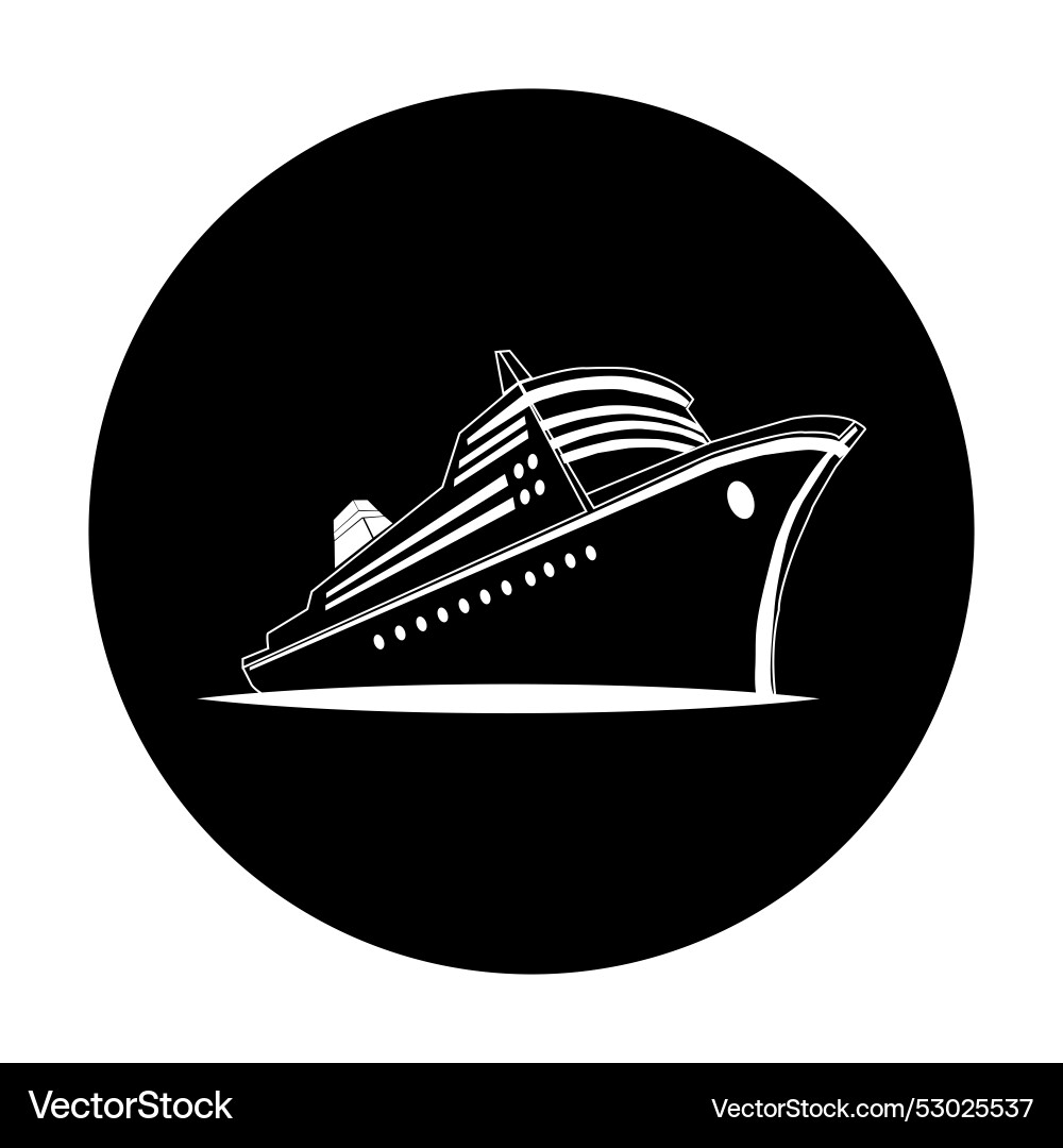 Icon cruise ship symbol Royalty Free Vector Image