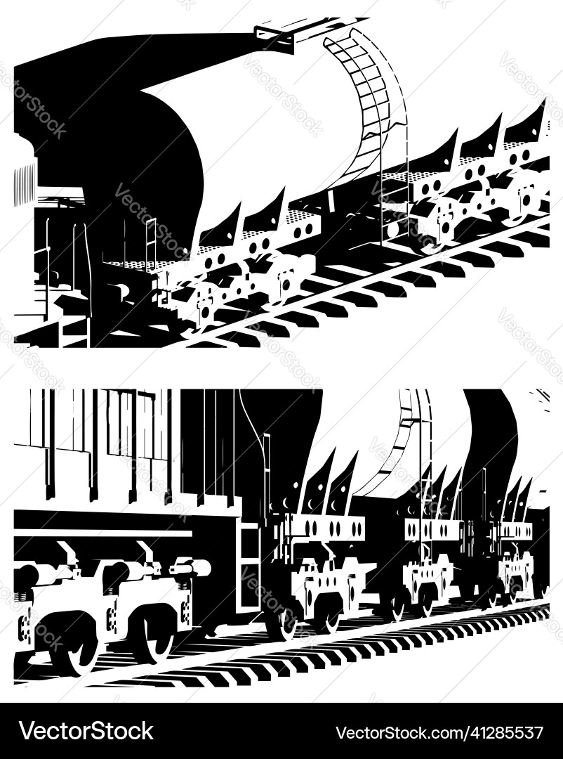 Tank wagons close up template Royalty Free Vector Image