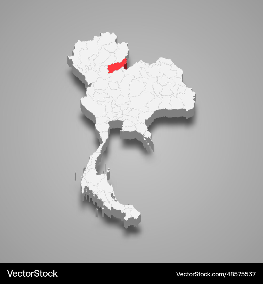Uttaradit province location thailand 3d map Vector Image