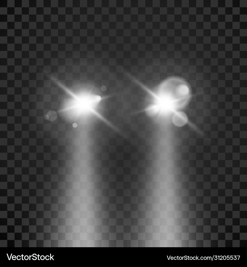 Vehicle headlight front view beam lights Vector Image