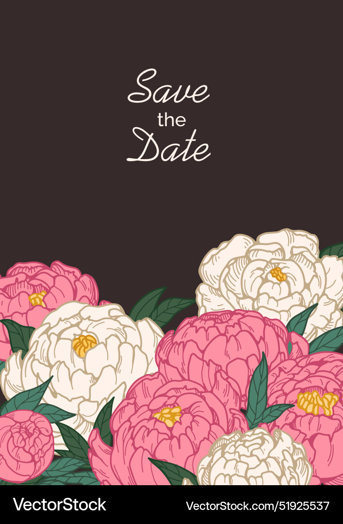 Wedding inviting card floral design save Vector Image