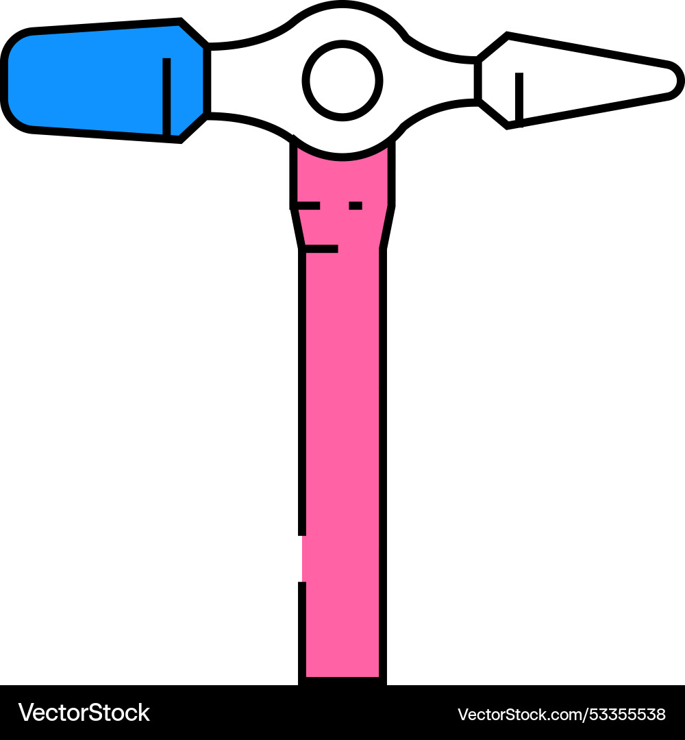 Cross peen pin hammer icon color Royalty Free Vector Image